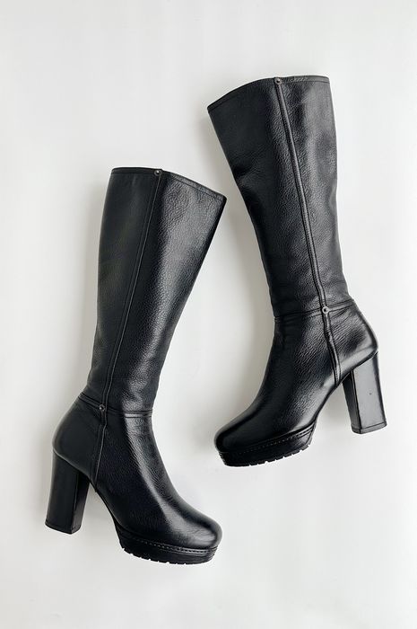 Vintage *sz37.5* PRADA Platform Heel Boots y2k grunge archive | Grailed