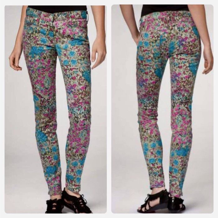 7 For All Mankind 7 All Mankind Floral Skyler Lewis Girl Monster Skinny ...
