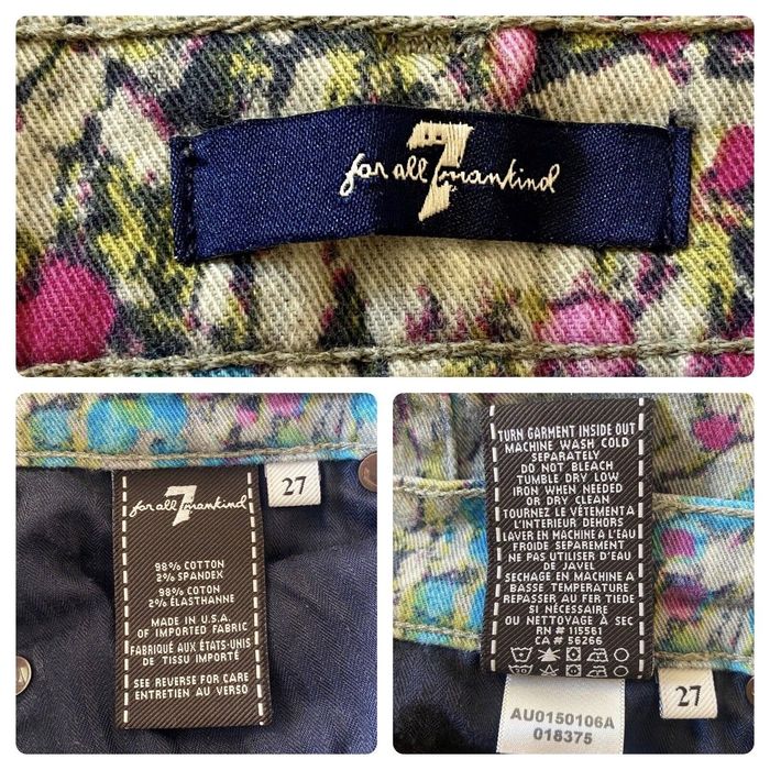 7 For All Mankind 7 All Mankind Floral Skyler Lewis Girl Monster Skinny ...