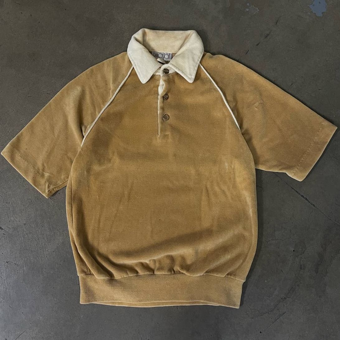 Vintage true vtg 70s velour velvet polo shirt sz S mens | Grailed