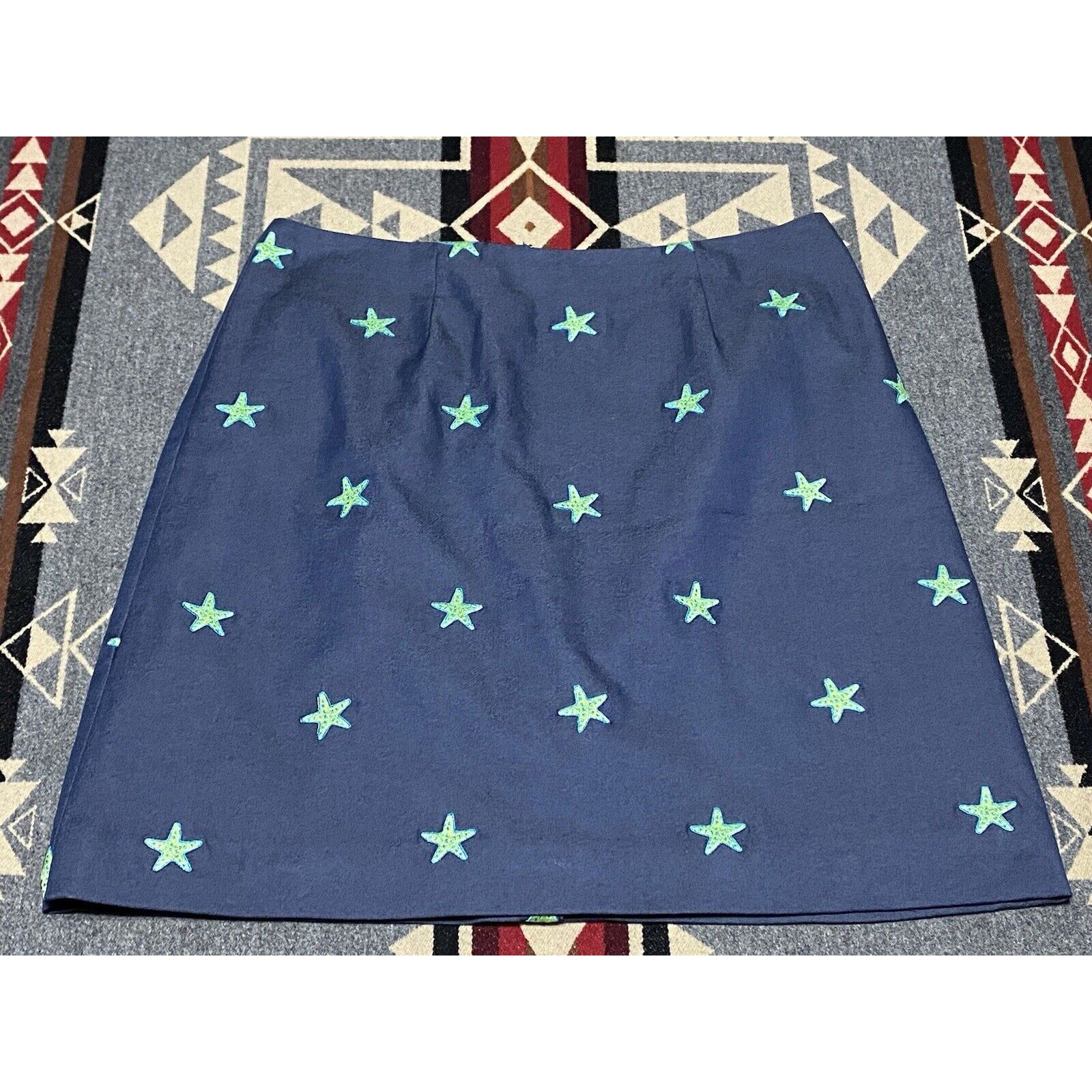 Lilly Pulitzer Lilly Pulitzer 2 Navy Blue Skirt with Embroidered Lime ...