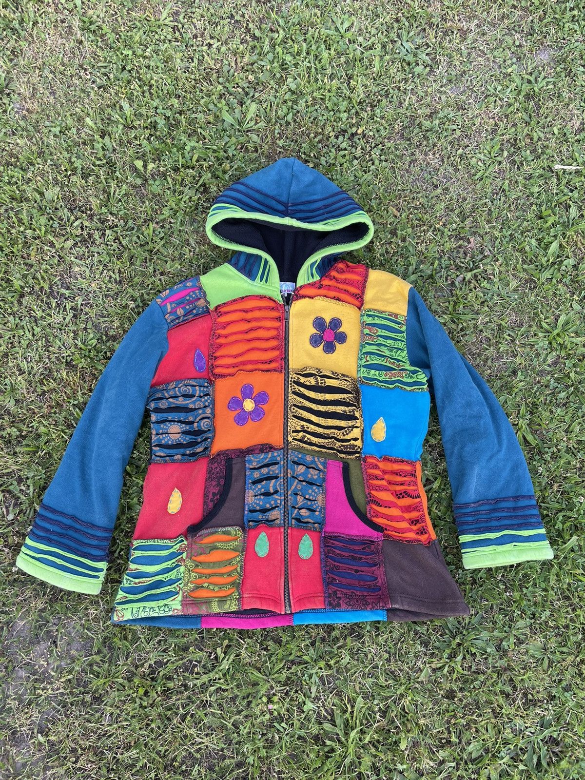 Japanese Brand × Vintage vintage patchwork jacket made in Nepal | Grailed
