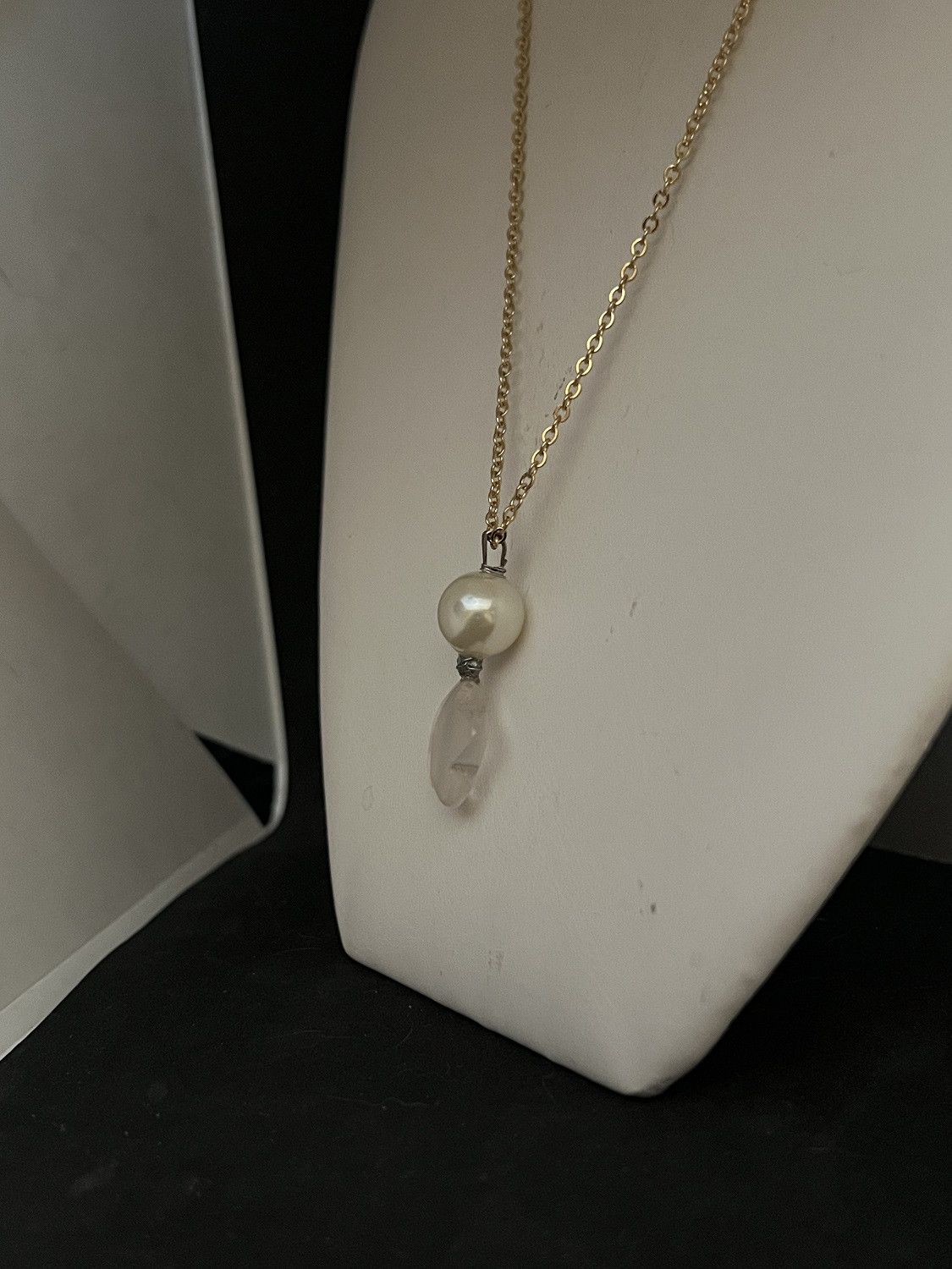 Handmade Rose quartz star necklace with pearl bead | Grailed