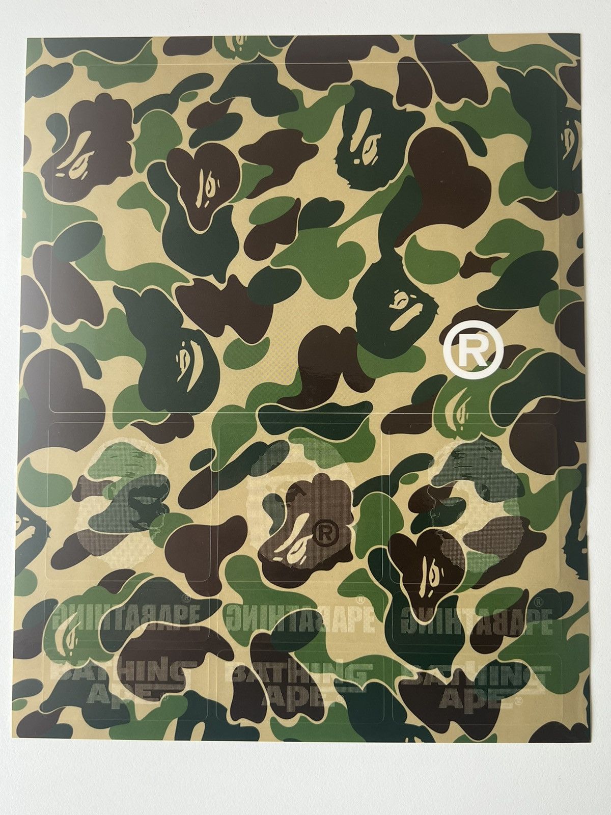 Bape 🔥 OG BAPE Camo Sticker Sheet Ape Head Logo | Grailed
