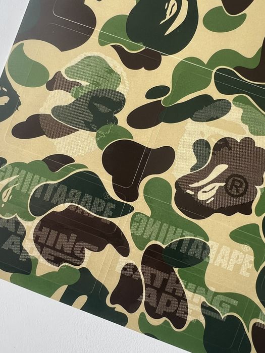 Bape 🔥 OG BAPE Camo Sticker Sheet Ape Head Logo | Grailed