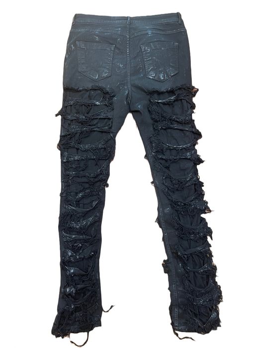 Rick Owens RICK OWENS STROBE FW22 WAXED FOIL DESTROYED DETROIT CUT | Grailed