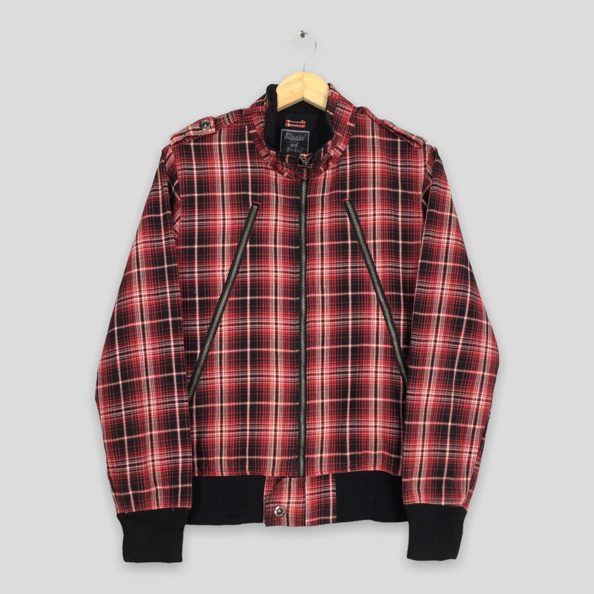 Vintage Vintage 90's Checkered Red Harrington Jacket Medium | Grailed