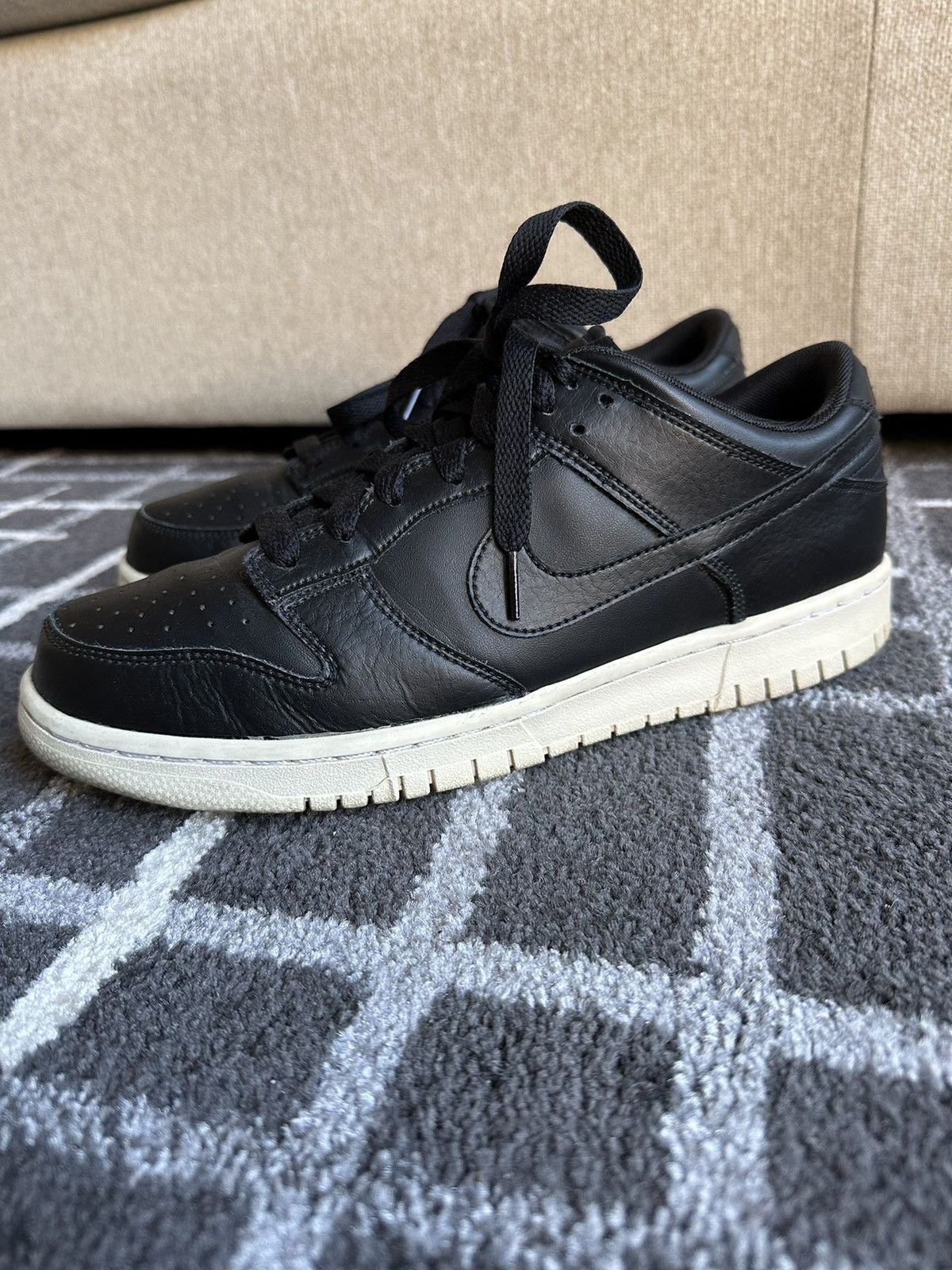 Nike × Streetwear Rare Nike Dunk Low Black Leather 2018 sneakers | Grailed