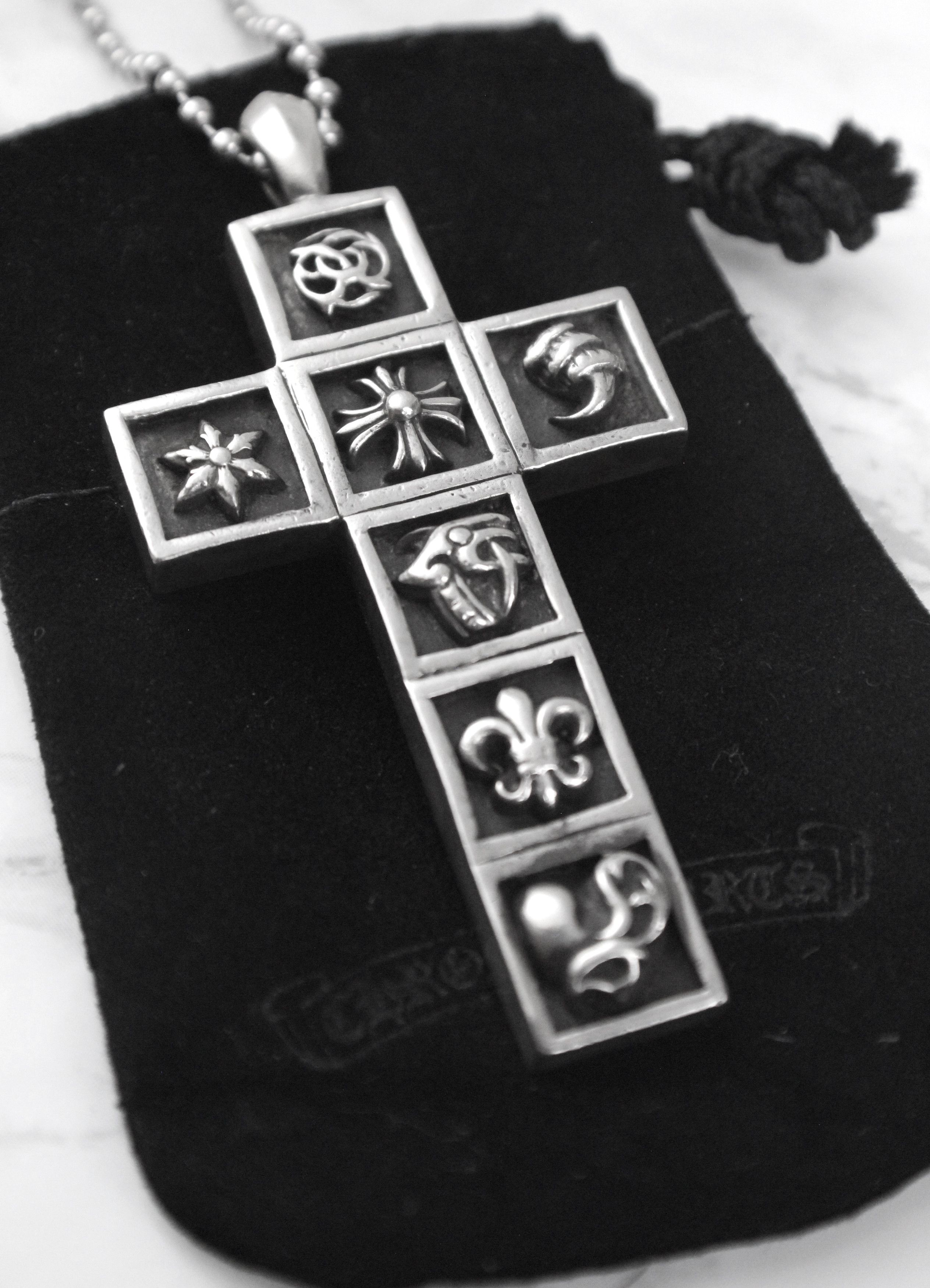 Chrome Hearts Motif Cross Pendant and Ball Chain | Grailed