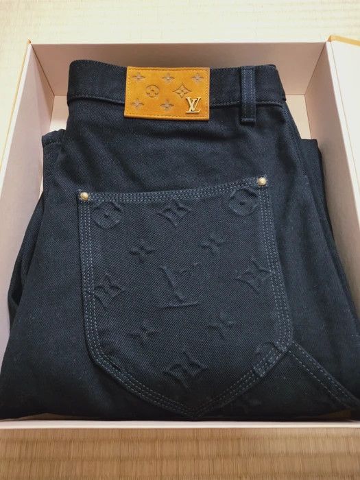 Louis Vuitton Monogram Detail Carpenter Denim Pants | Grailed