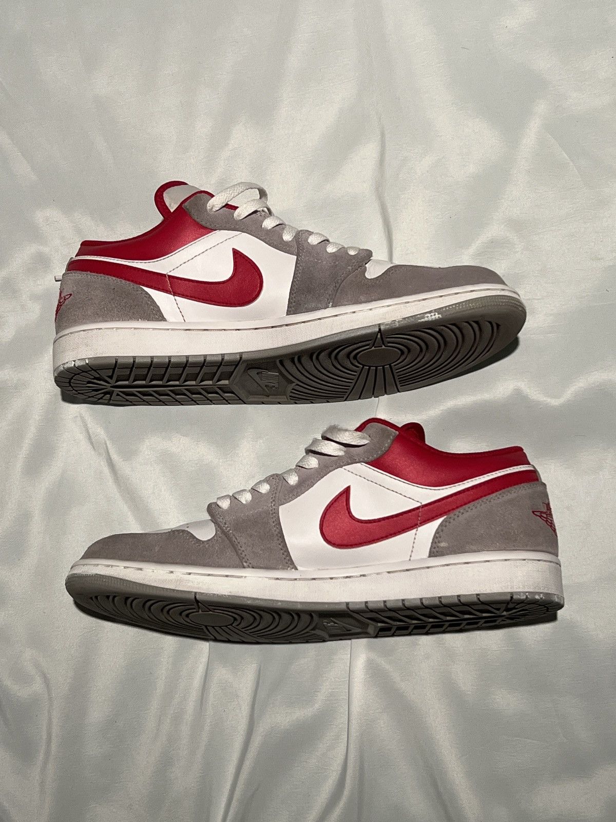 Nike Air Jordan 1 Low SE Light Smoke Grey Gym Red Sneakers | Grailed