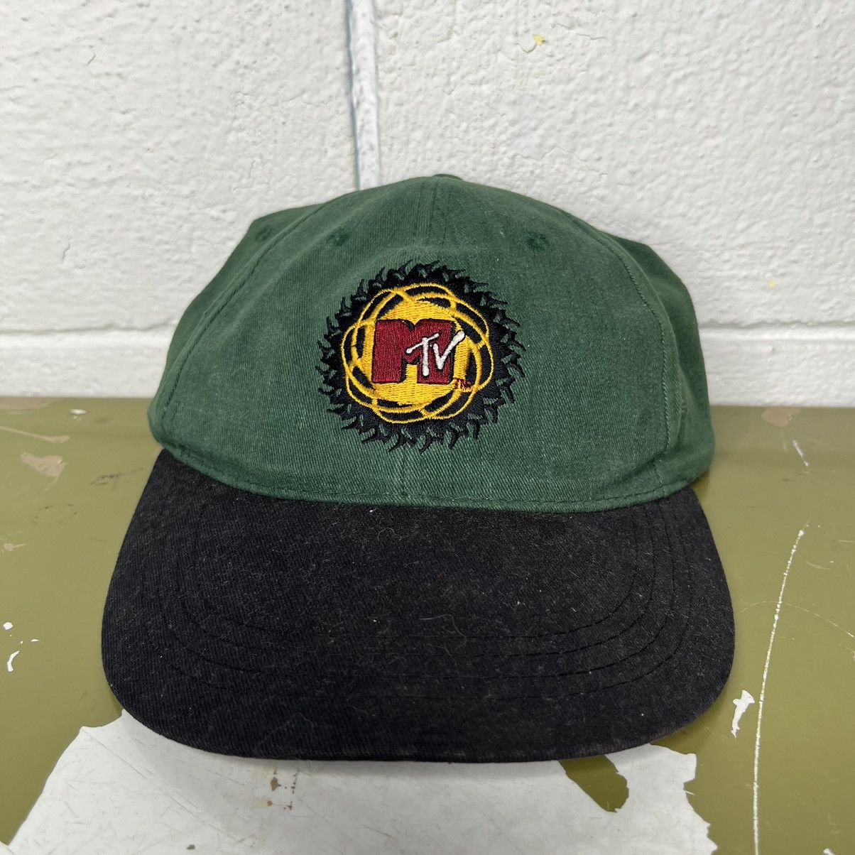 Mtv × Vintage Vintage 90s MTV Embroidered Atomic Logo Flex Stretch Fit ...