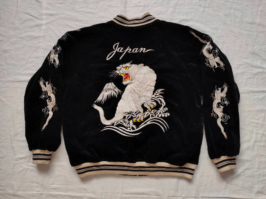 Japanese Brand Sukajan Velvet Embroidery Jacket Tiger Japan | Grailed