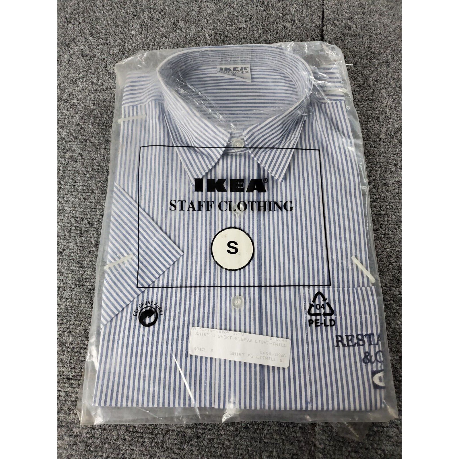 Ikea Ikea Restaurant Cafe Work Shirt Small Adult Stripe Short Sleeve ...