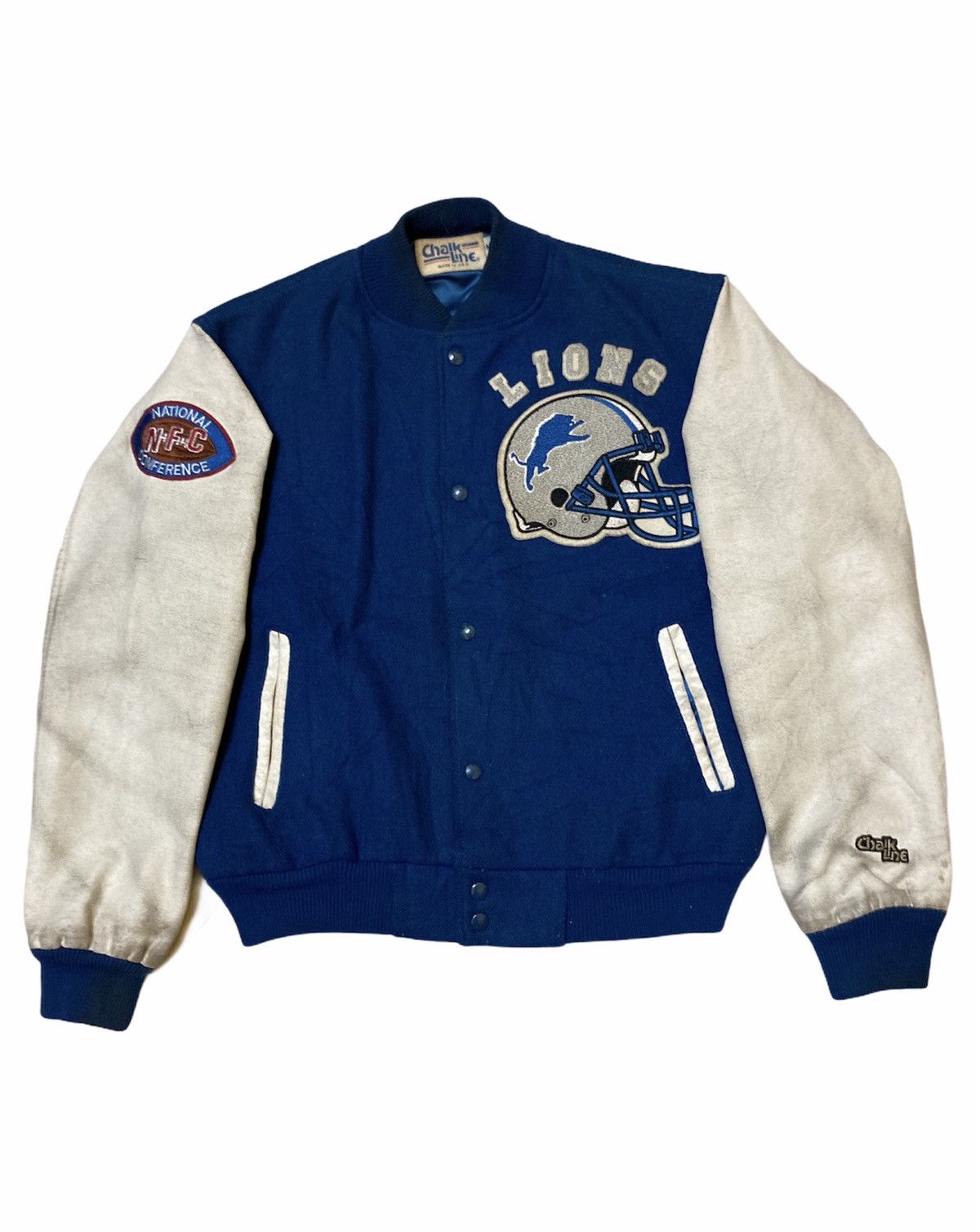 Chalk Line × Varsity Jacket × Vintage VINTAGE NFL DETROIT LION CHALK ...