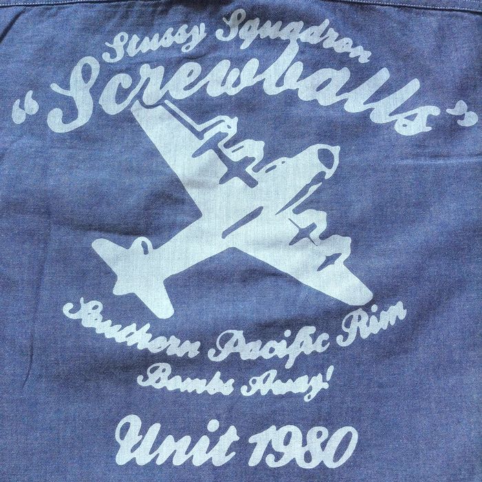 Stussy Stussy Squadron Screwballs Unit 1980 Chambray Shirt | Grailed