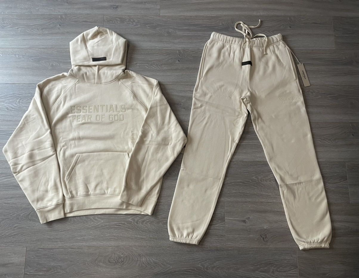 Essentials × FOG × Fear of God Fear of God Essentials Eggshell Hoodie ...