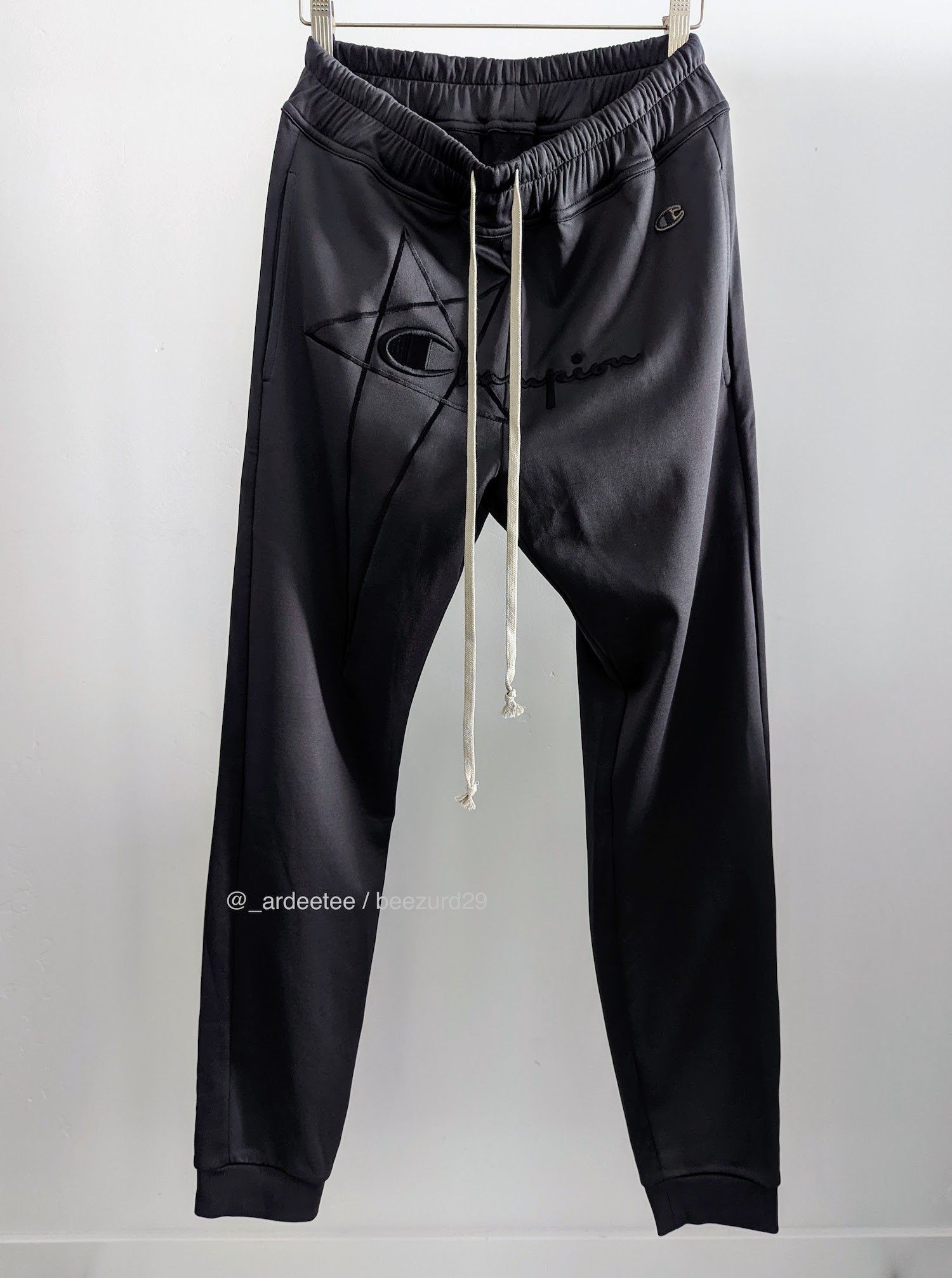 Rick Owens *NWT* CHAMPION PENTAGRAM EMBROIDERED JOGGERS SWEATPANTS ...