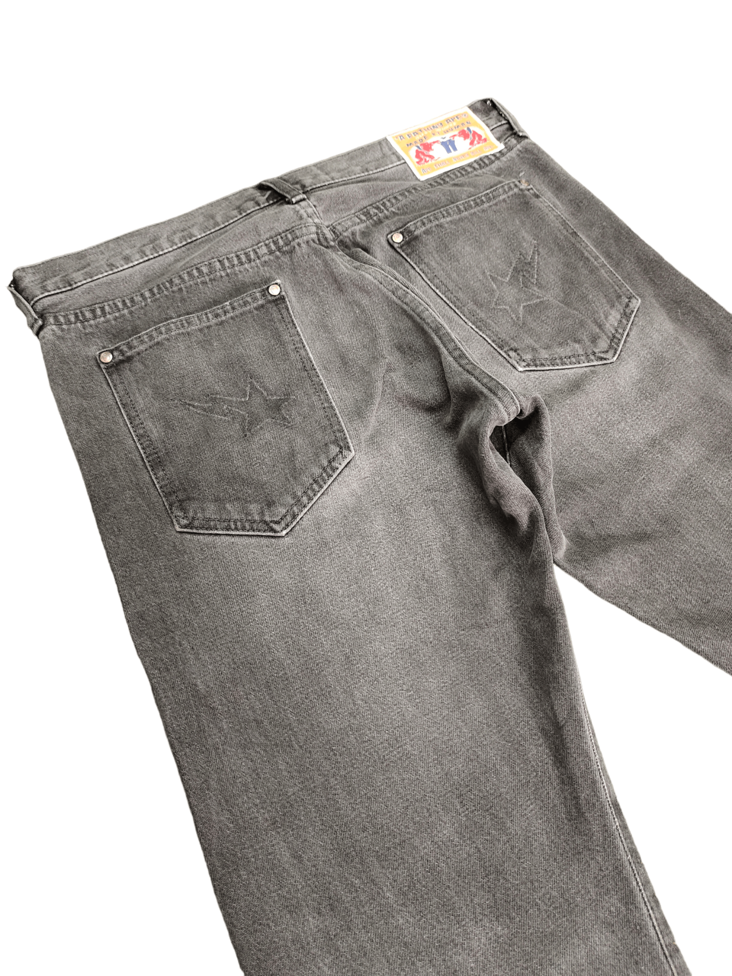 Bape OG Bapesta Star Black Faded Selvedge Denim Jeans | Grailed