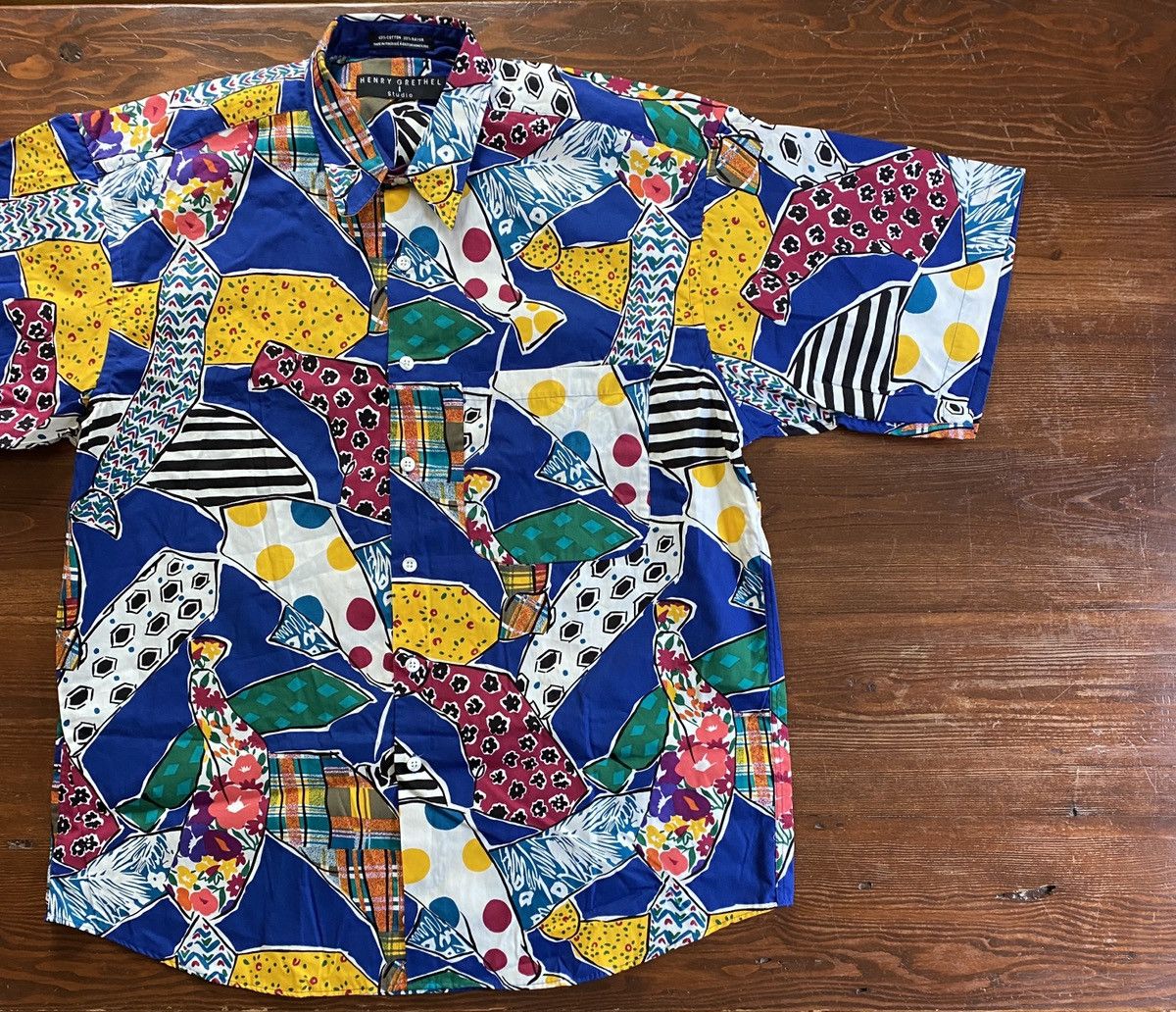 Art × Henry Grethel × Vintage Vintage 80’s Henry Grethel Abstract Ties ...