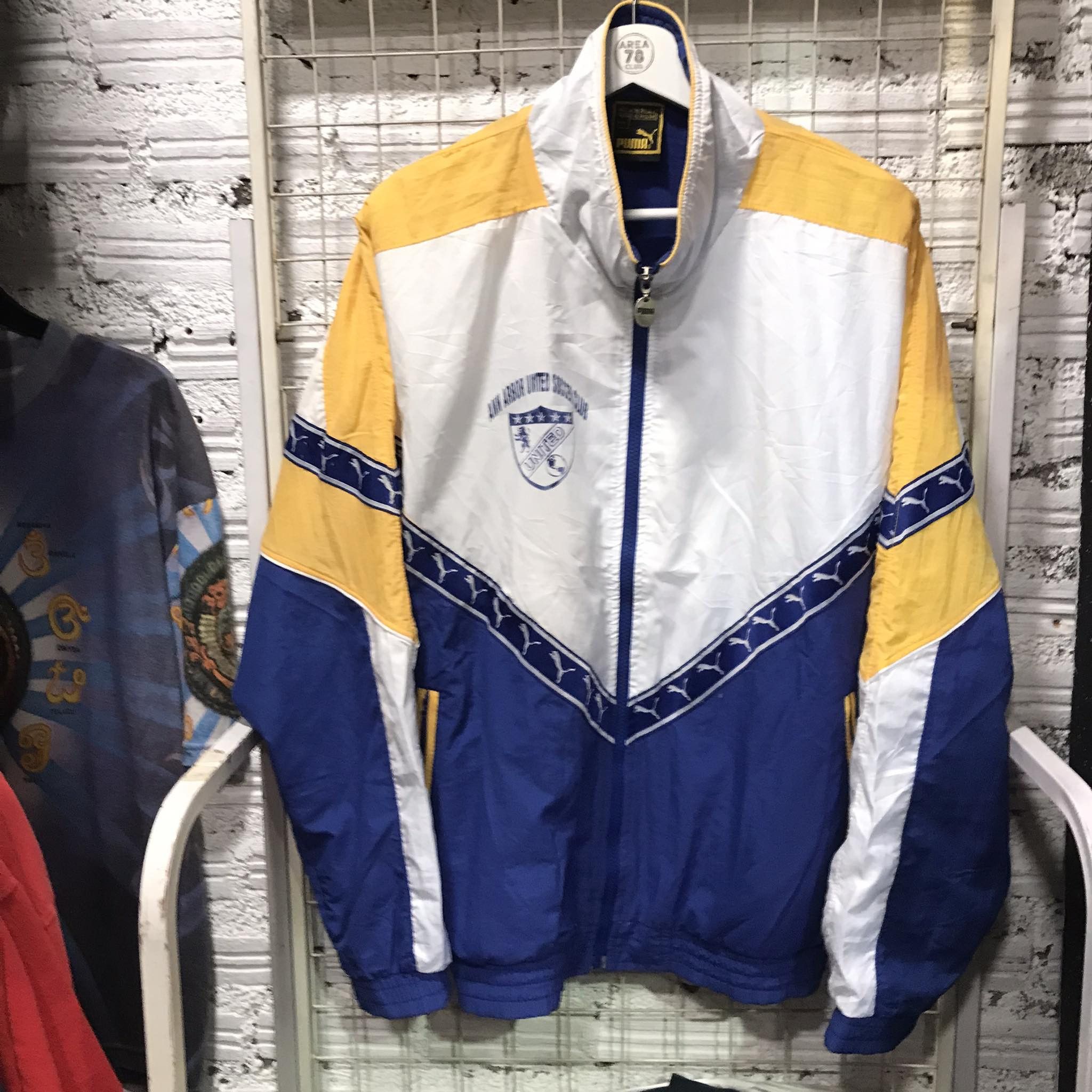 Puma × Vintage Puma Ann Arbor United Soccer Club Shell Jacket 90s | Grailed