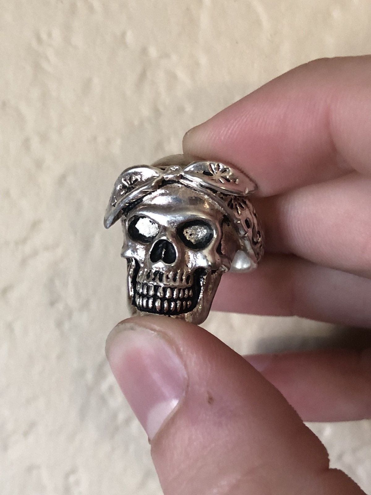 Han Cholo Silver Bandana Skull Ring | Grailed