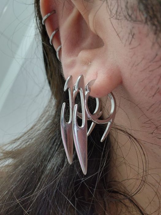 Diamond Earrings Blade C Shape Earring | Grailed