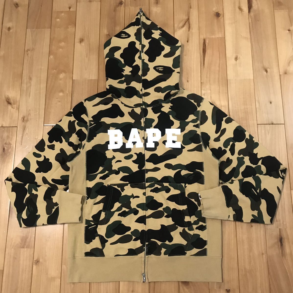 Bape BAPE LOGO 1st camo yellow full zip hoodie a bathing ape | Grailed