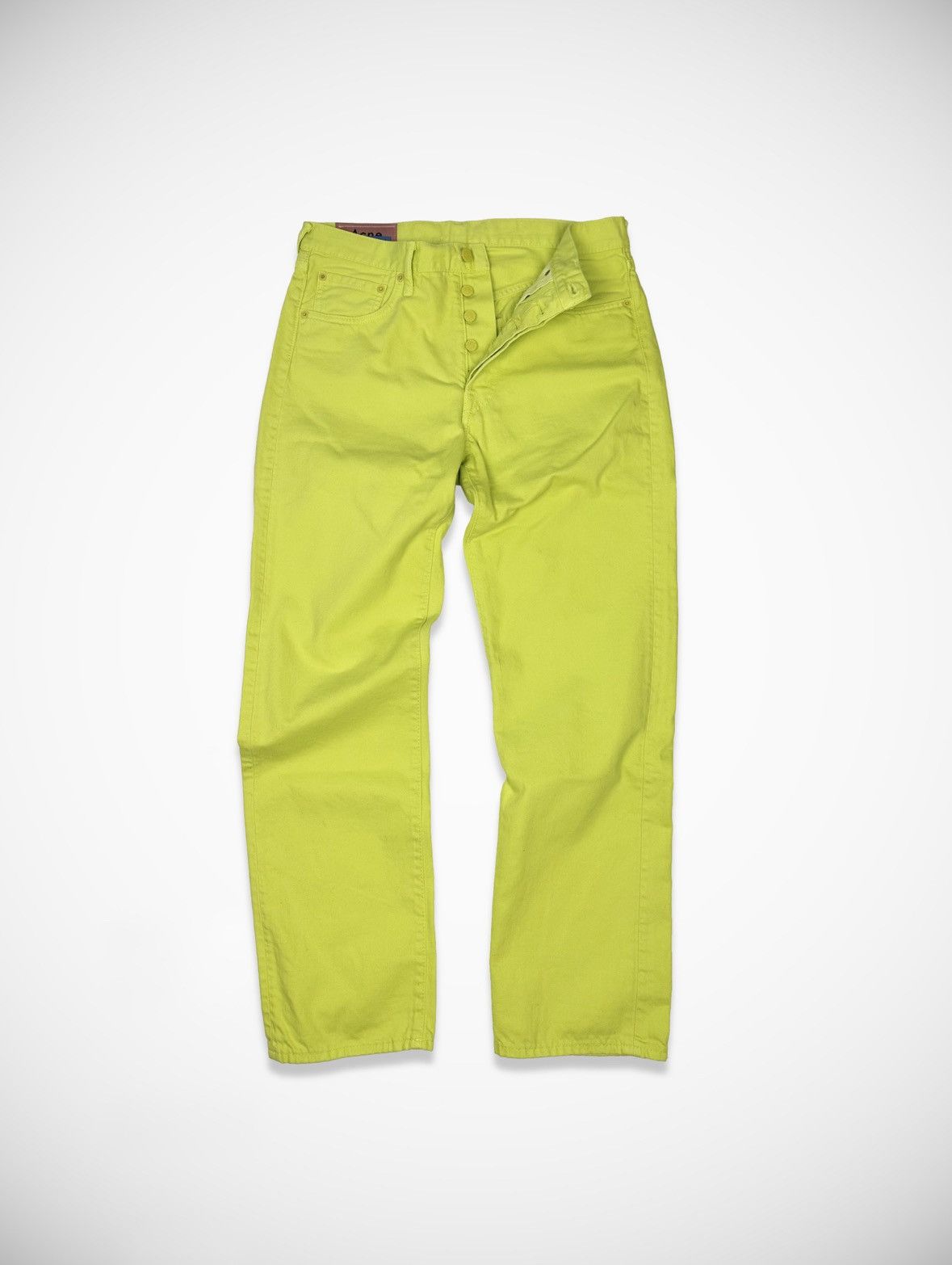 Acne Studios 1996 Reactive Dye Denim in Lime Green | Grailed