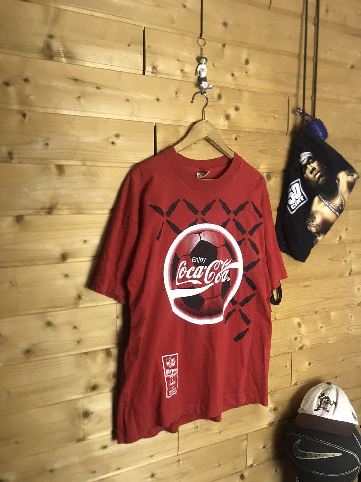 Coca Cola × Fifa World Cup × Vintage Vintage 90s Coca Cola UEFA Euro Cup single stitch t-shirt ...