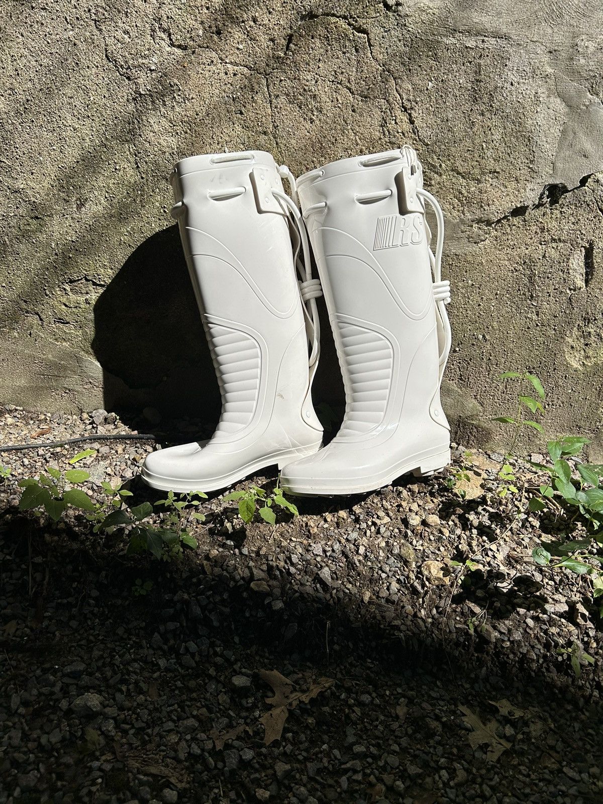 Raf Simons Used Raf SS18 Wellington Blade runner boots in white | Grailed