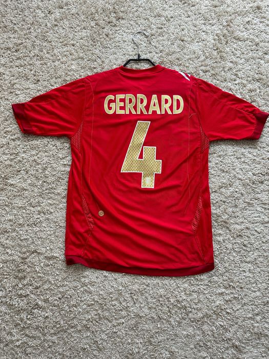 Vintage 2006 - 2007 England Umbro Away #4 Steven Gerrard Jersey Kit ...