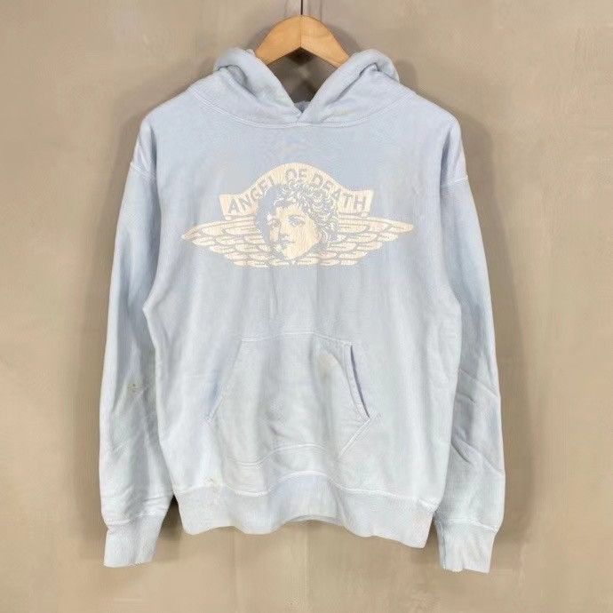 Saint Michael Angel of death sky blue hoodie | Grailed