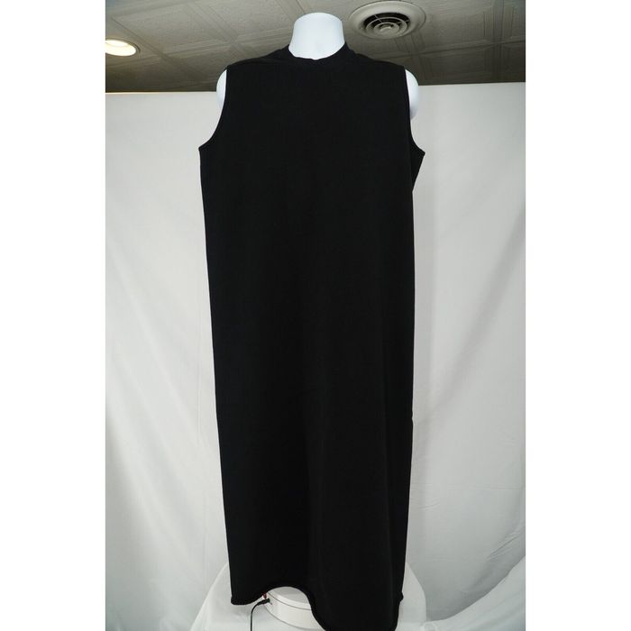 Rick Owens Extra Long Crew Neck Sleeveless Sweater - Black *ripped tag ...