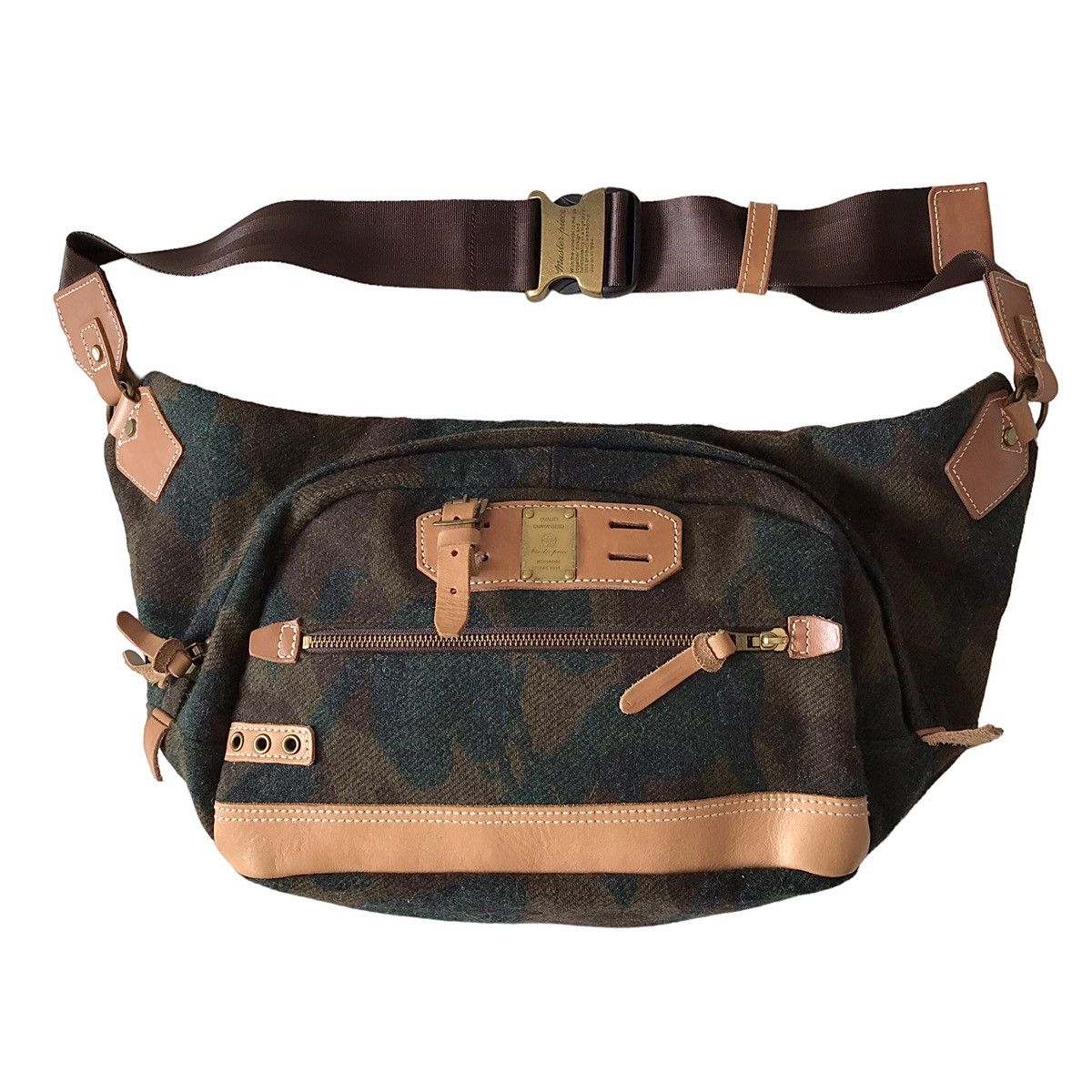 MasterPiece Masterpiece Japan Wool Leather Camouflage Large Pouch Bag ...