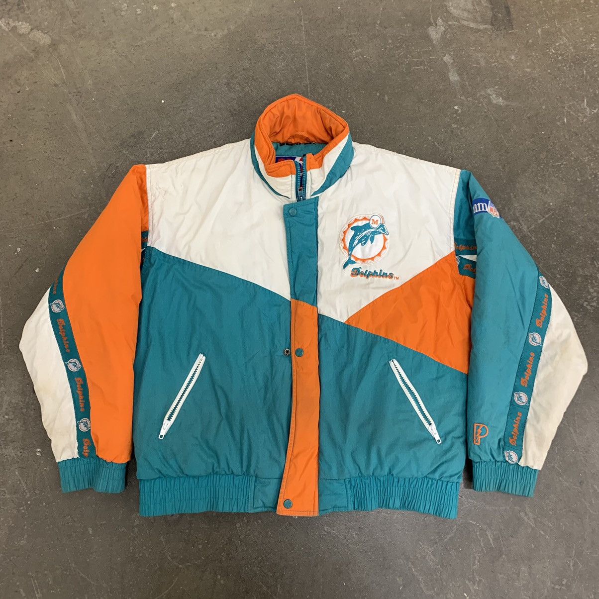 Vintage vintage 90s Miami Dolphins nfl logo pro player jacket | Grailed