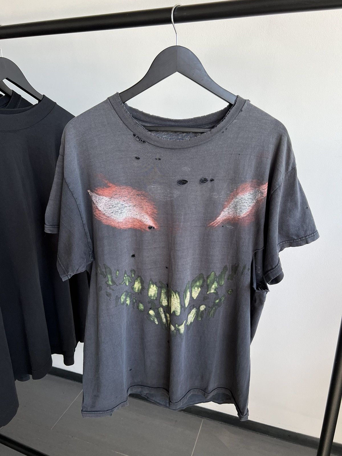 Vintage Perfectly Thrashed Disturbed Smile Tee | Grailed