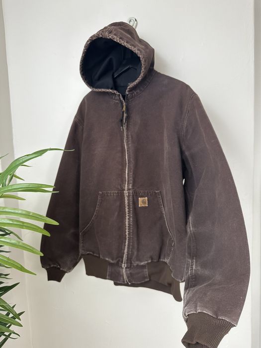 Carhartt (XL) PERFECT FADED BROWN Carhartt Hooded Jacket | Grailed