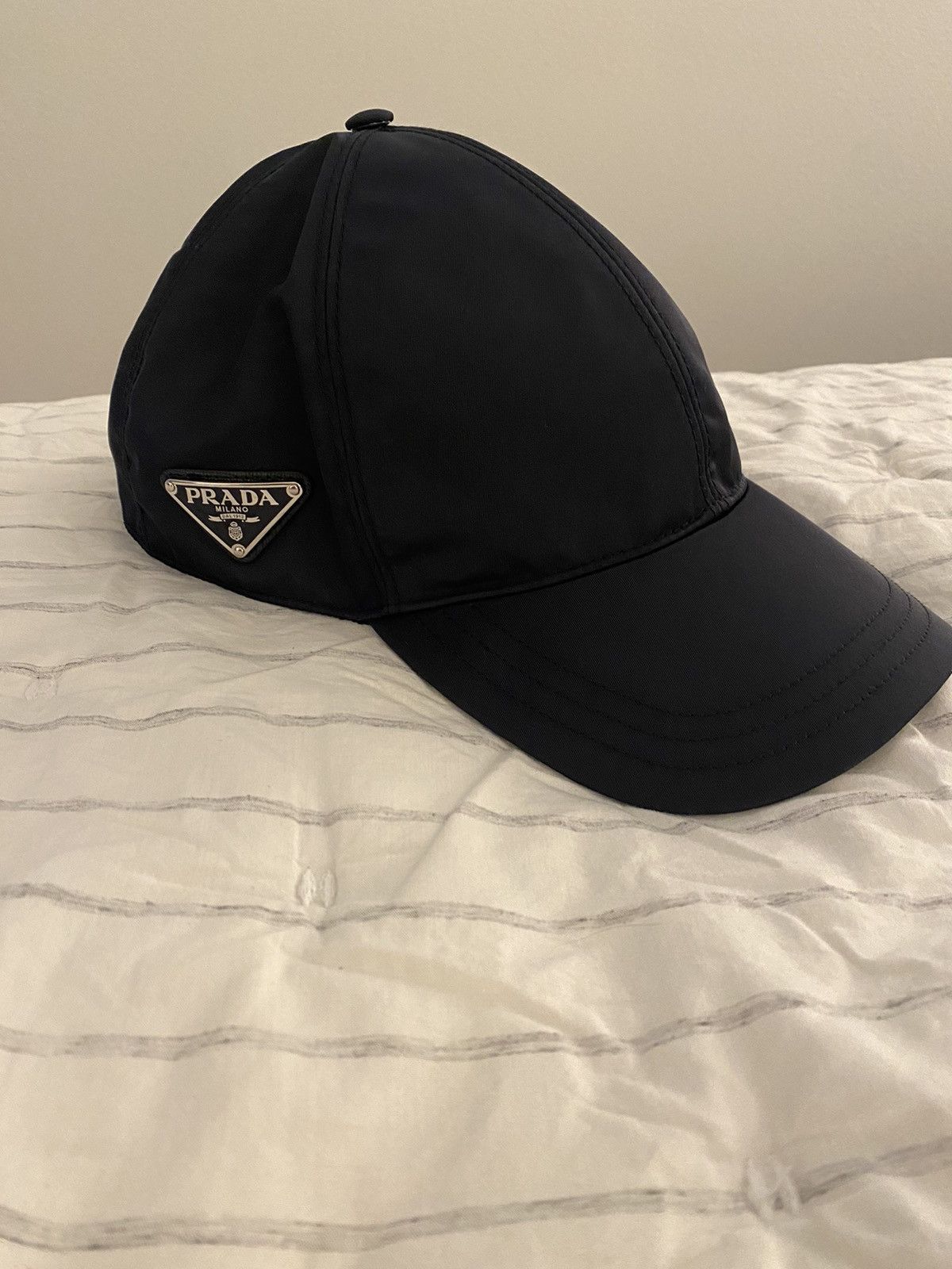 Prada Prada Re-Nylon Baseball Hat Navy | Grailed