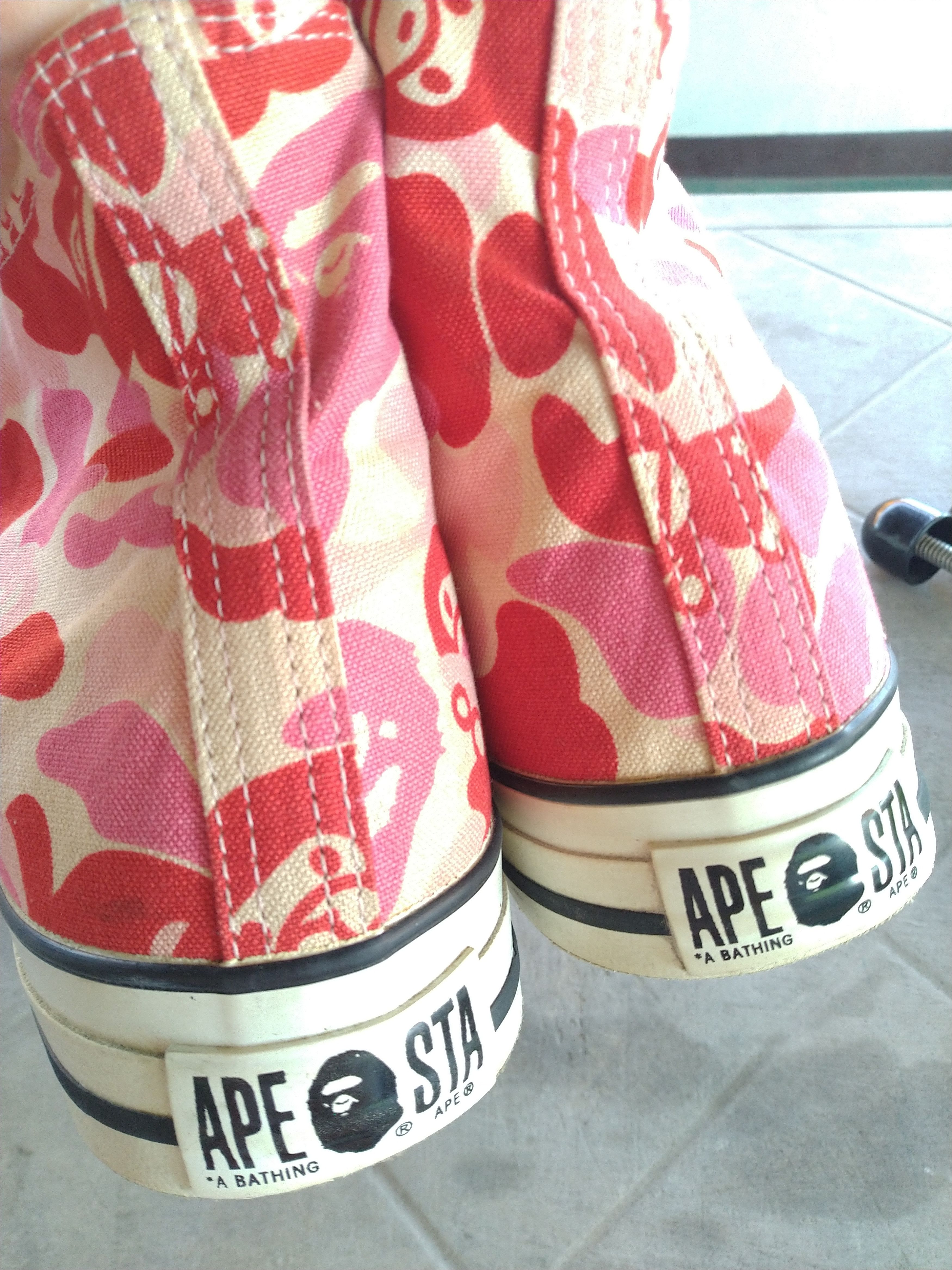 Bape × Nigo Apesta High Baby Milo Pink Camo Sneaker | Grailed