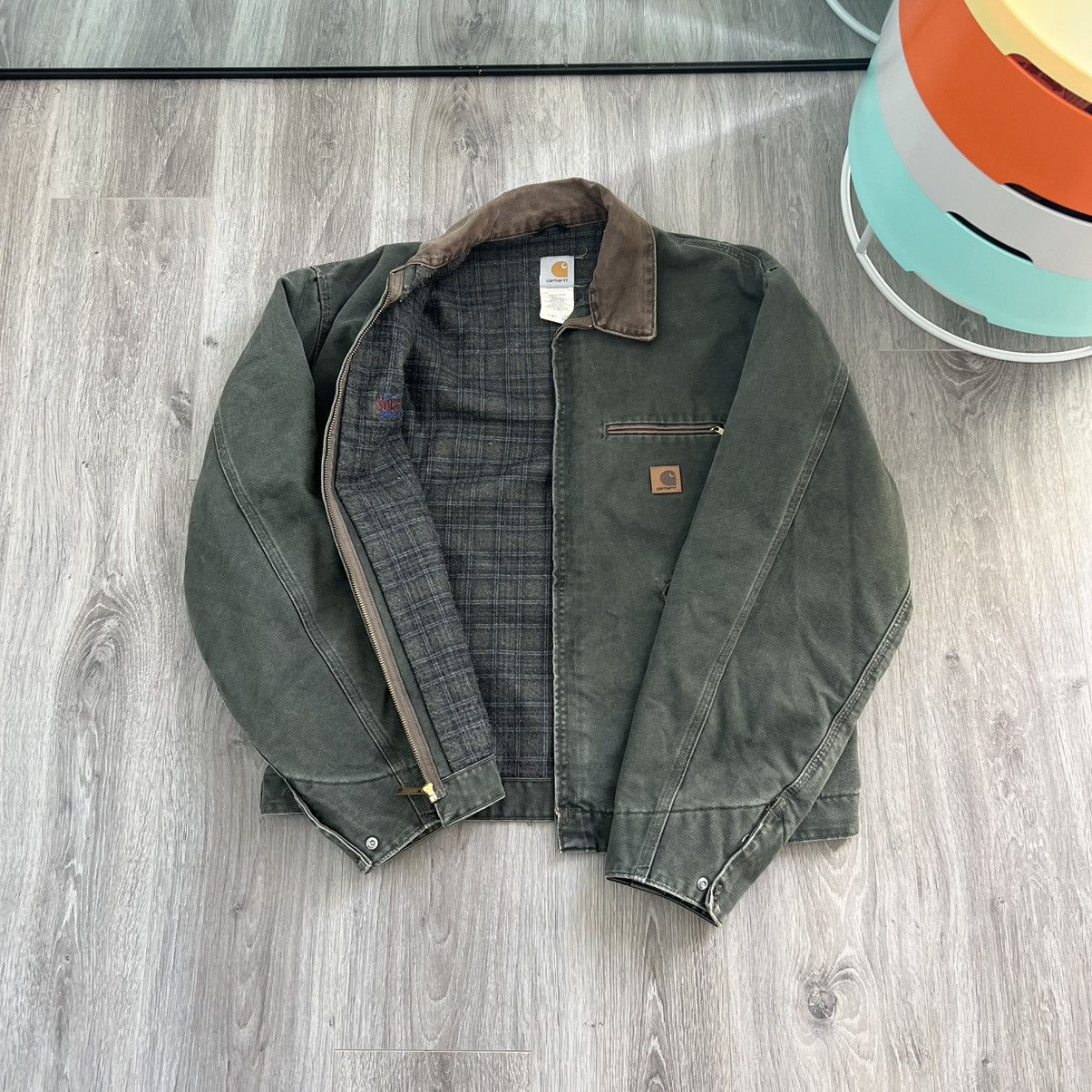 Carhartt × Streetwear × Vintage Carhartt Detroit jacket j97 moss green ...