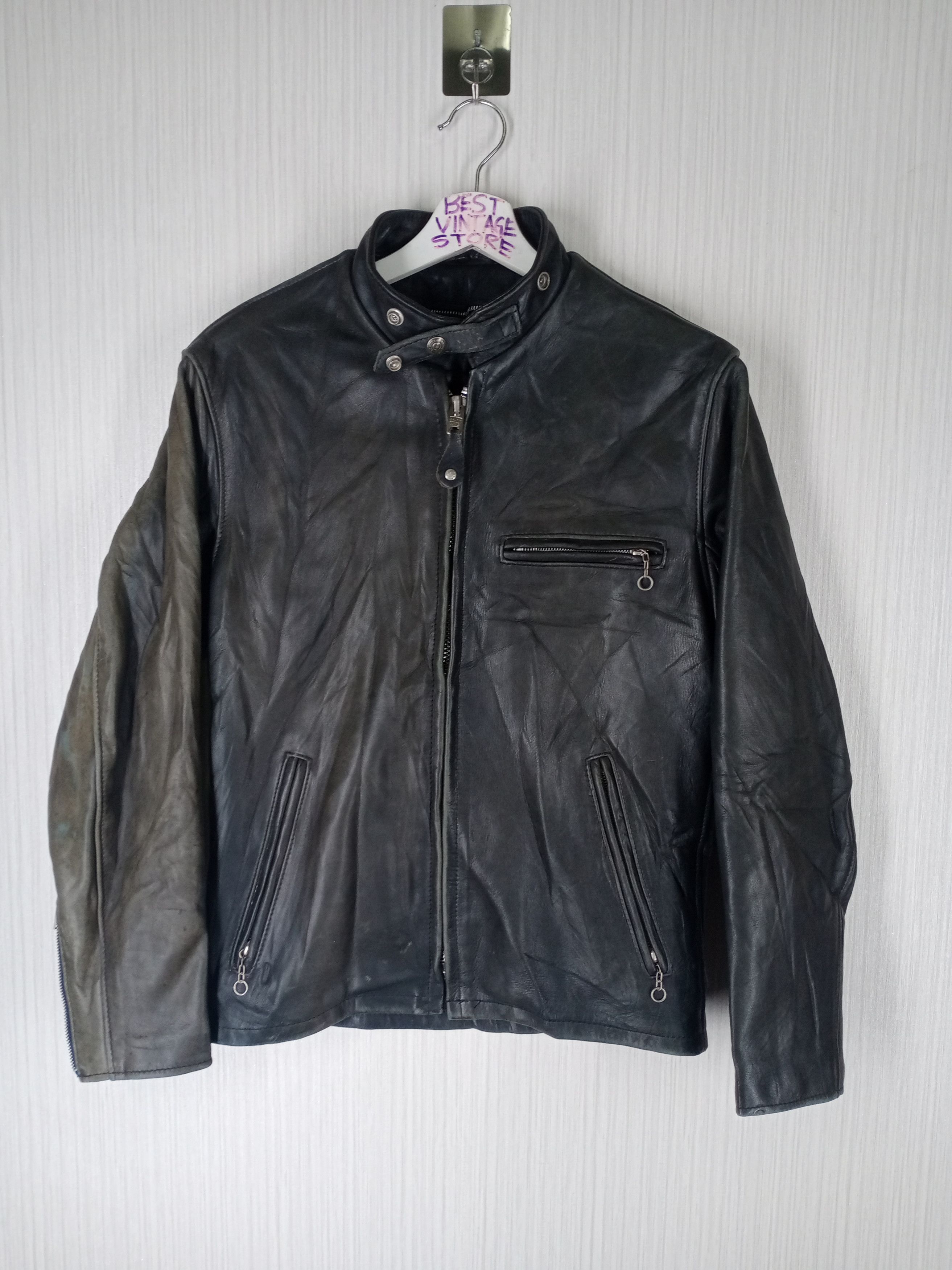 Vintage Vintage Schott N.Y.C. Men Leather Biker Style Sun Faded | Grailed