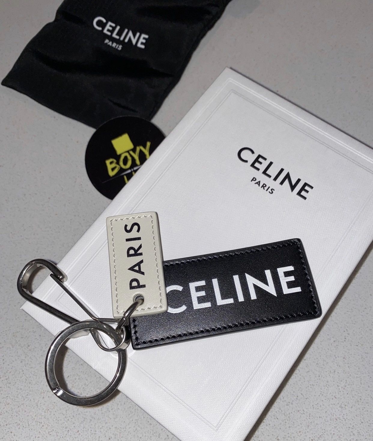 Celine Celine logo keychain | Grailed