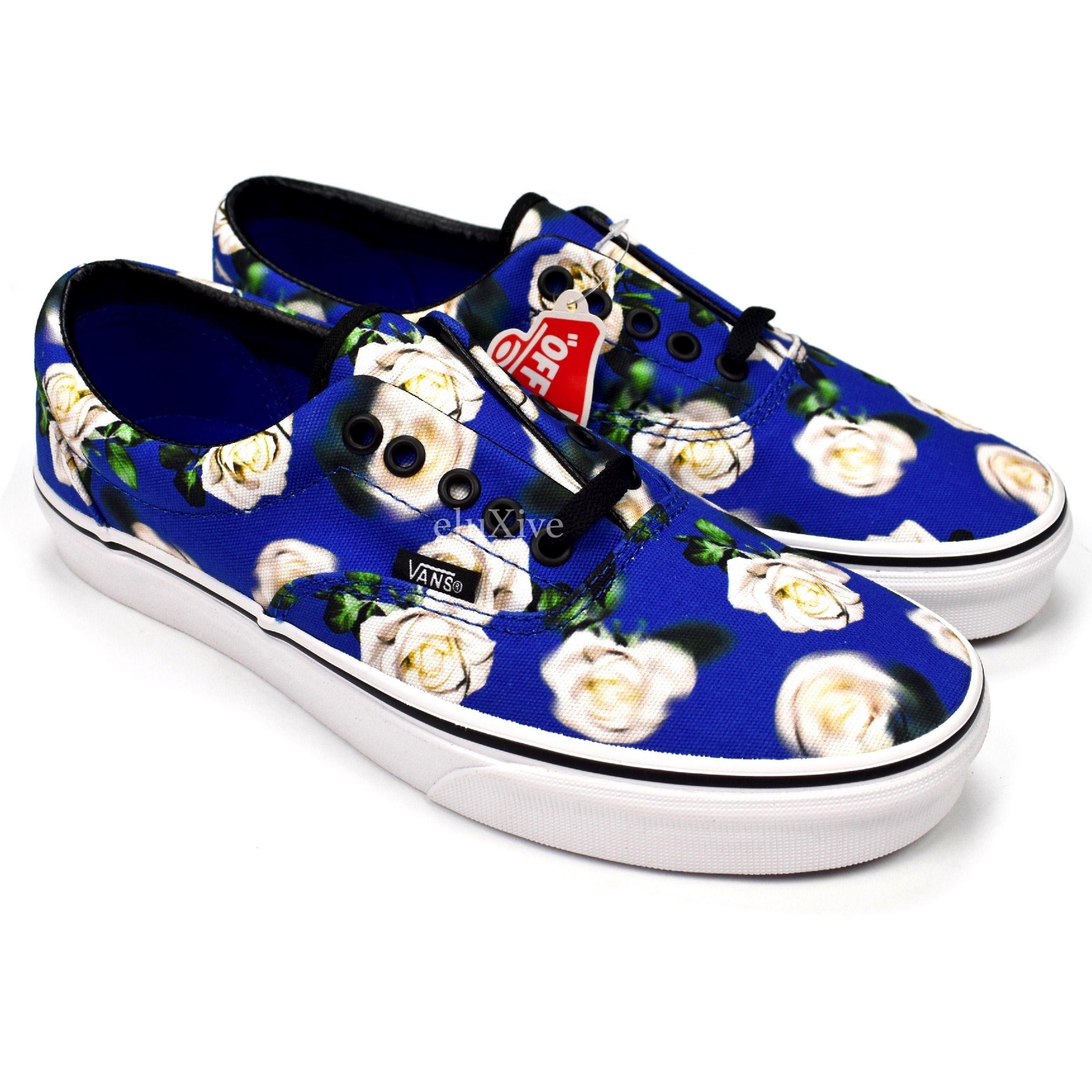Vans Blue Floral Era Sneakers DS | Grailed