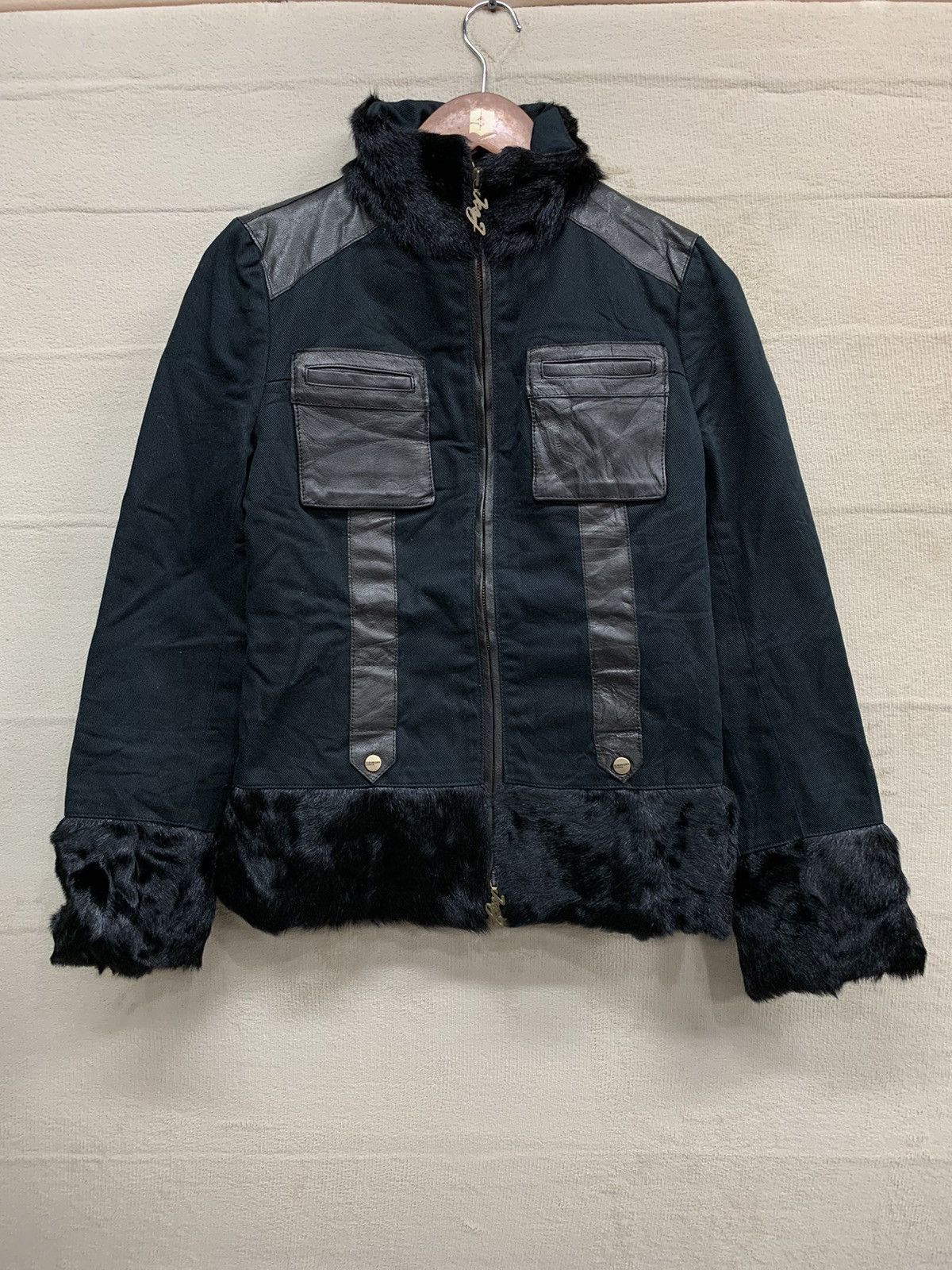 Iceberg ICEBERG JEANS Leather JACKET ZIPPER LAMPO ITALY | Grailed