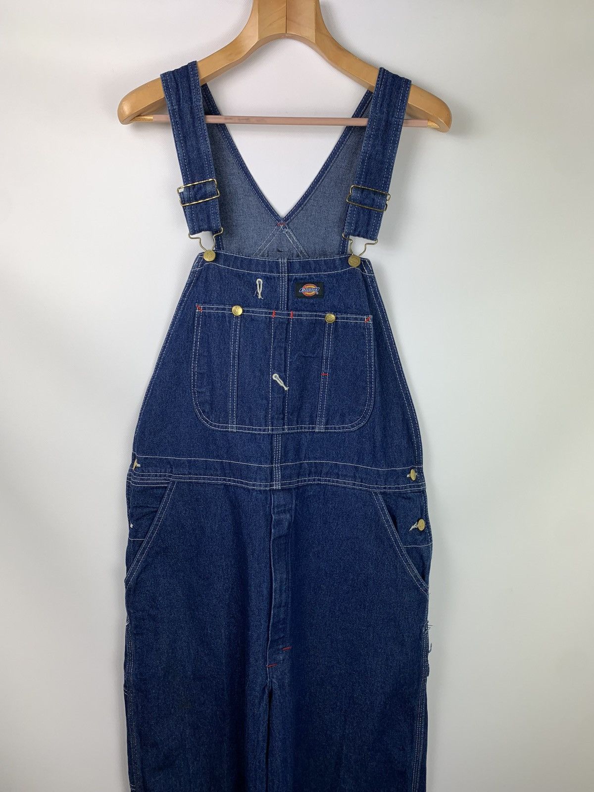 Vintage Dickies vintage workwear denim bib overall size 34 x 32 blue ...