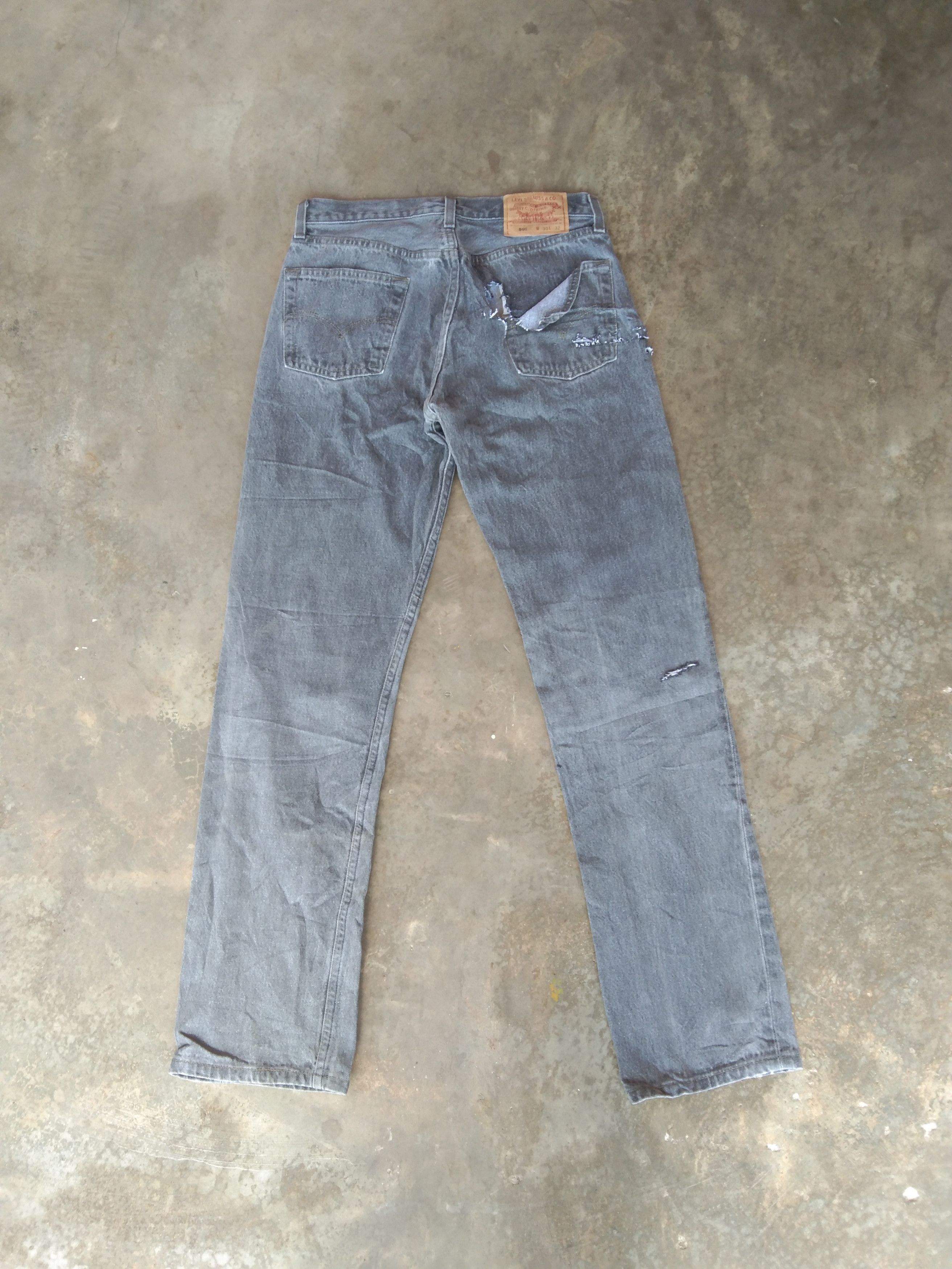 Levi's × Vintage 90s Vintage Levis 501 Grey Made In USA Distressed Jeans | Grailed