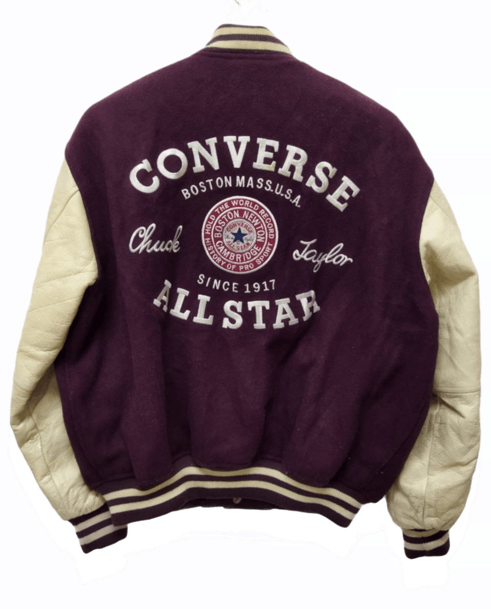 Converse × Varsity Jacket × Vintage Rare!! Vintage CONVERSE Big Logo ...