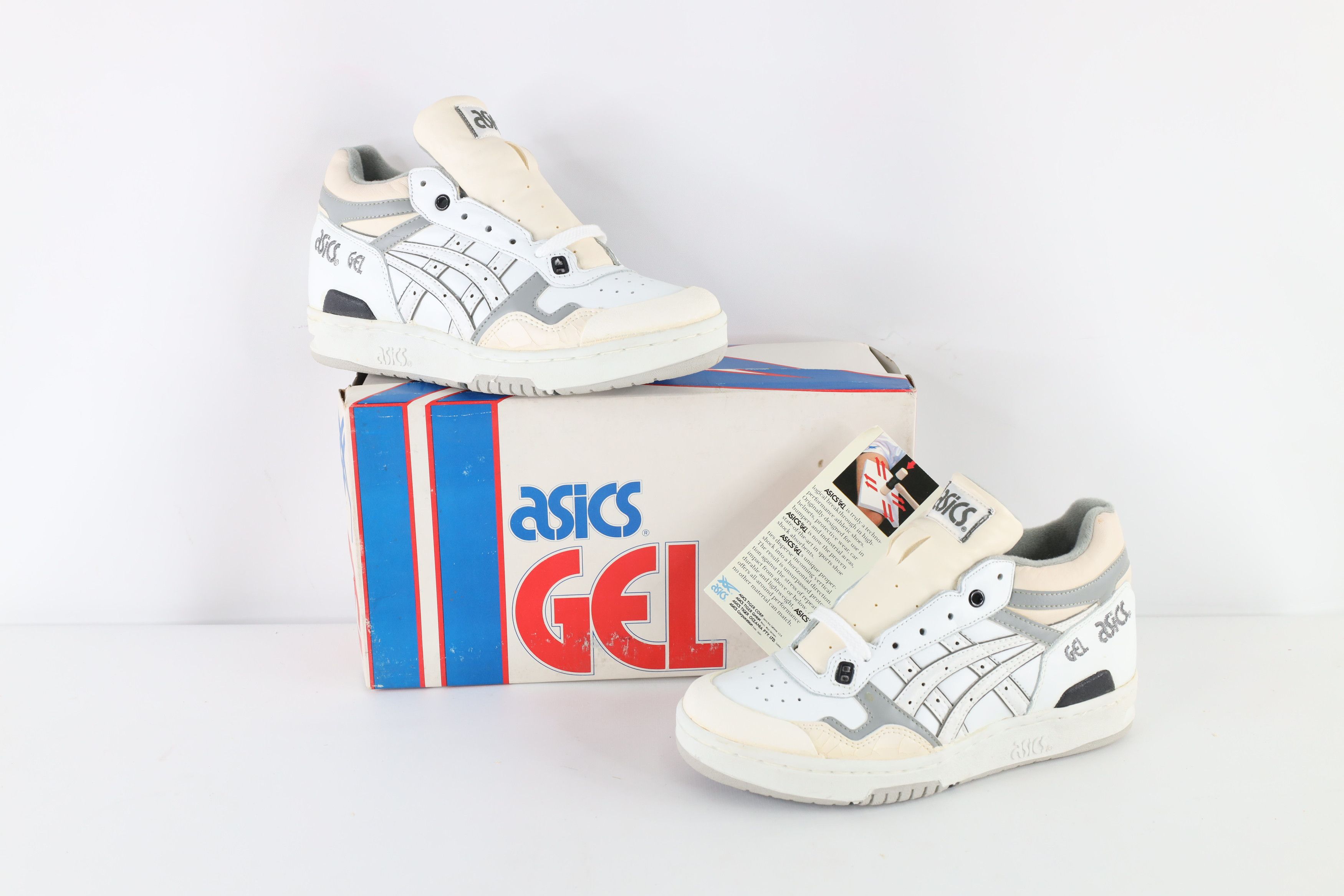 Vintage NOS Vintage 90s Asics Echelon Sneakers White Gray AS IS | Grailed
