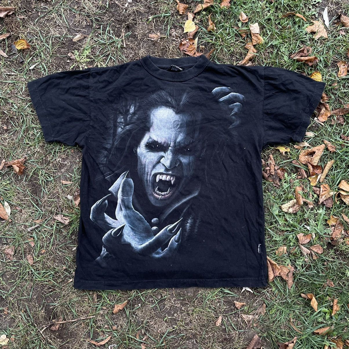 Vintage Vintage Y2K Evil Vamp Skulls Dead Face Horror Tee Streetwear ...